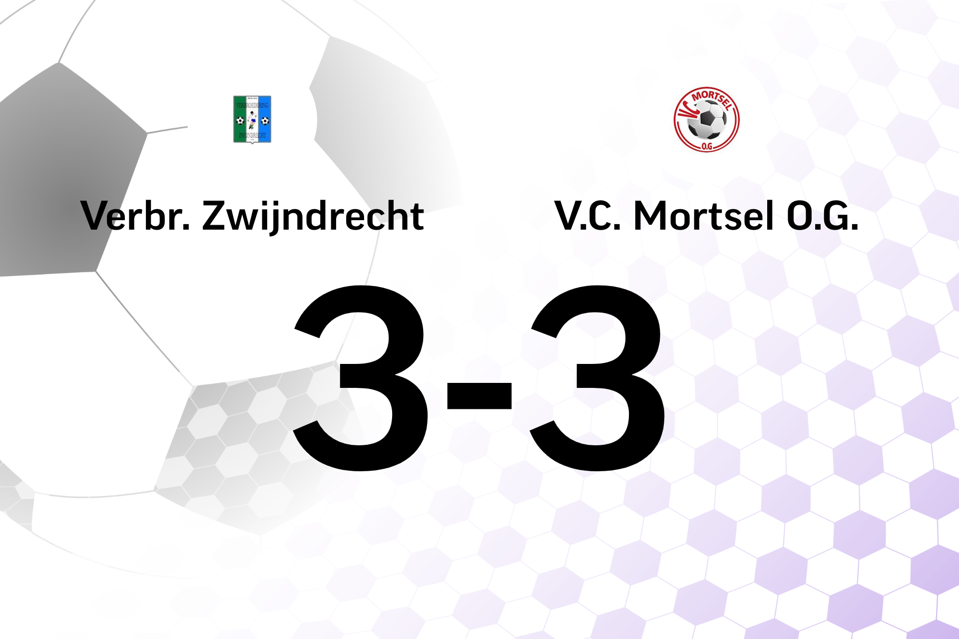 Zegereeks Mortsel OG B ten einde door gelijkspel tegen V. Zwijndrecht B ...