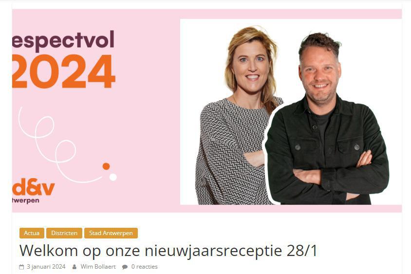Oeps, Orry Van de Wauwer staat nog op uitnodiging nieuwjaarsreceptie CD&V | GVA