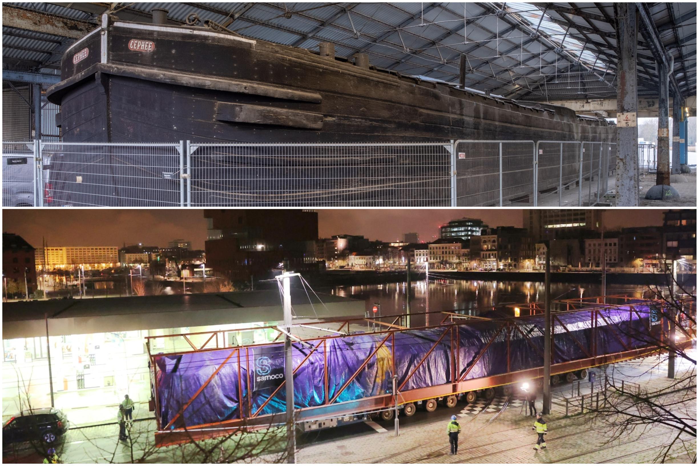 Nachtelijke verhuis in Antwerpen: uniek binnenschip Céphée staat niet ...