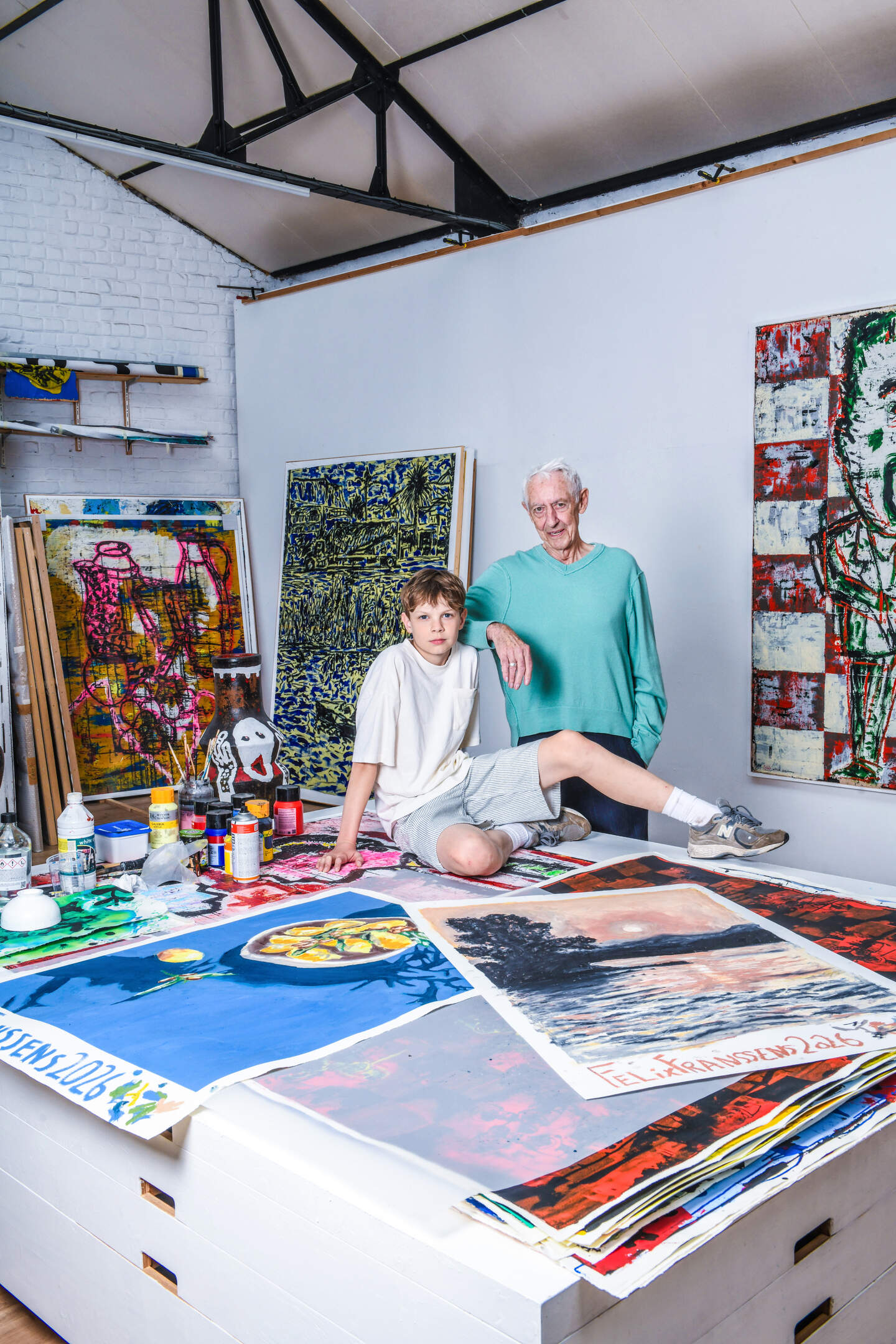 Jonge en oude meester op één doek: Felix (11) en Albert (79) exposeren ...