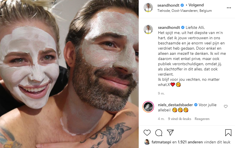 Sean Dhondt richt zich tot zijn vrouw Allison: “Het spijt me, uit het ...