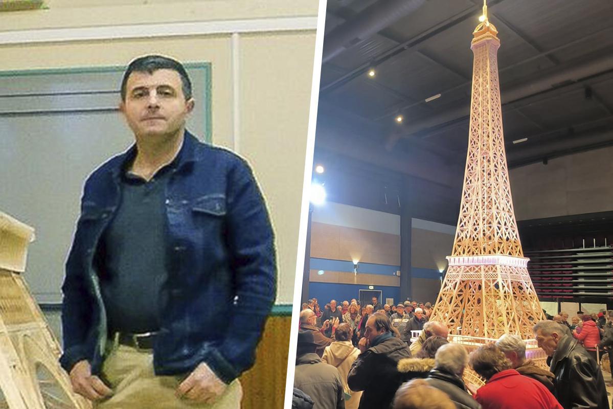 Richard (47) werkt zich 8 jaar uit de naad voor grootste Eiffeltoren in lucifers, maar ziet één ...