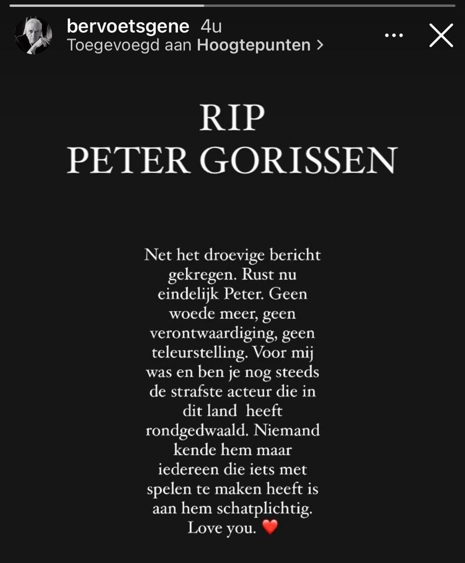 ‘De Twaalf’-acteur Peter Gorissen (69) overleden | GVA