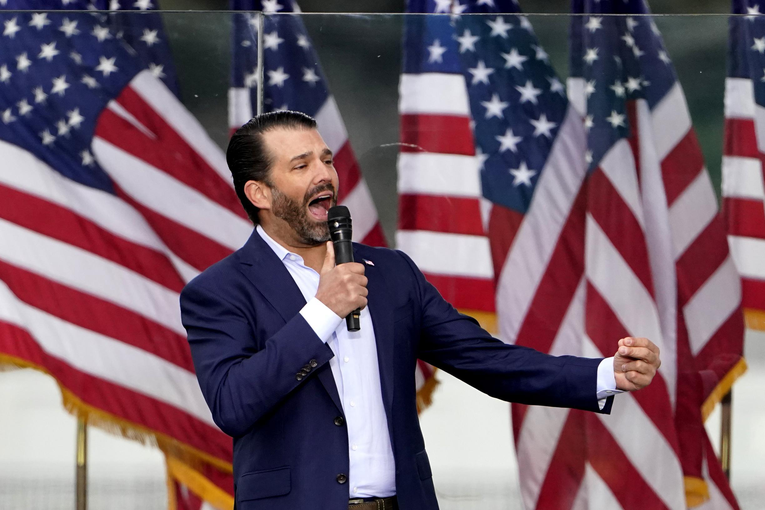 X-account van zoon Donald Trump is gehackt: “Ik moet helaas aankondigen ...
