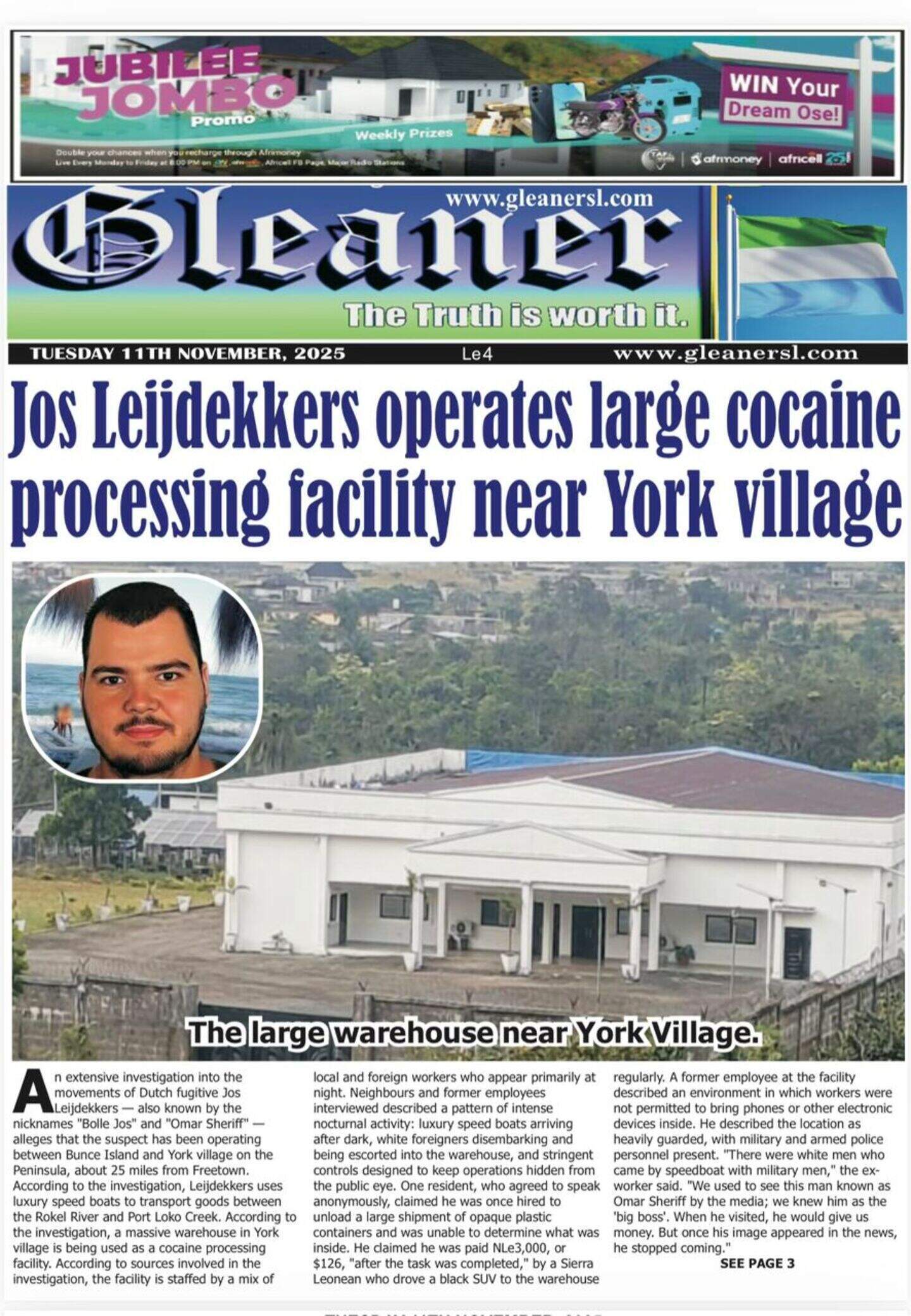 Cocaïne-opslag van Bolle Jos ontdekt in Sierra Leone: drugs beveiligd ...
