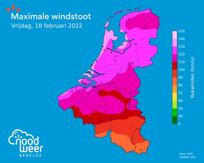 KMI kondigt code oranje voor storm Eunice af in drie provincies: “Code ...