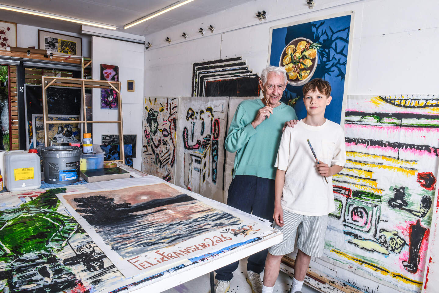 Jonge en oude meester op één doek: Felix (11) en Albert (79) exposeren ...