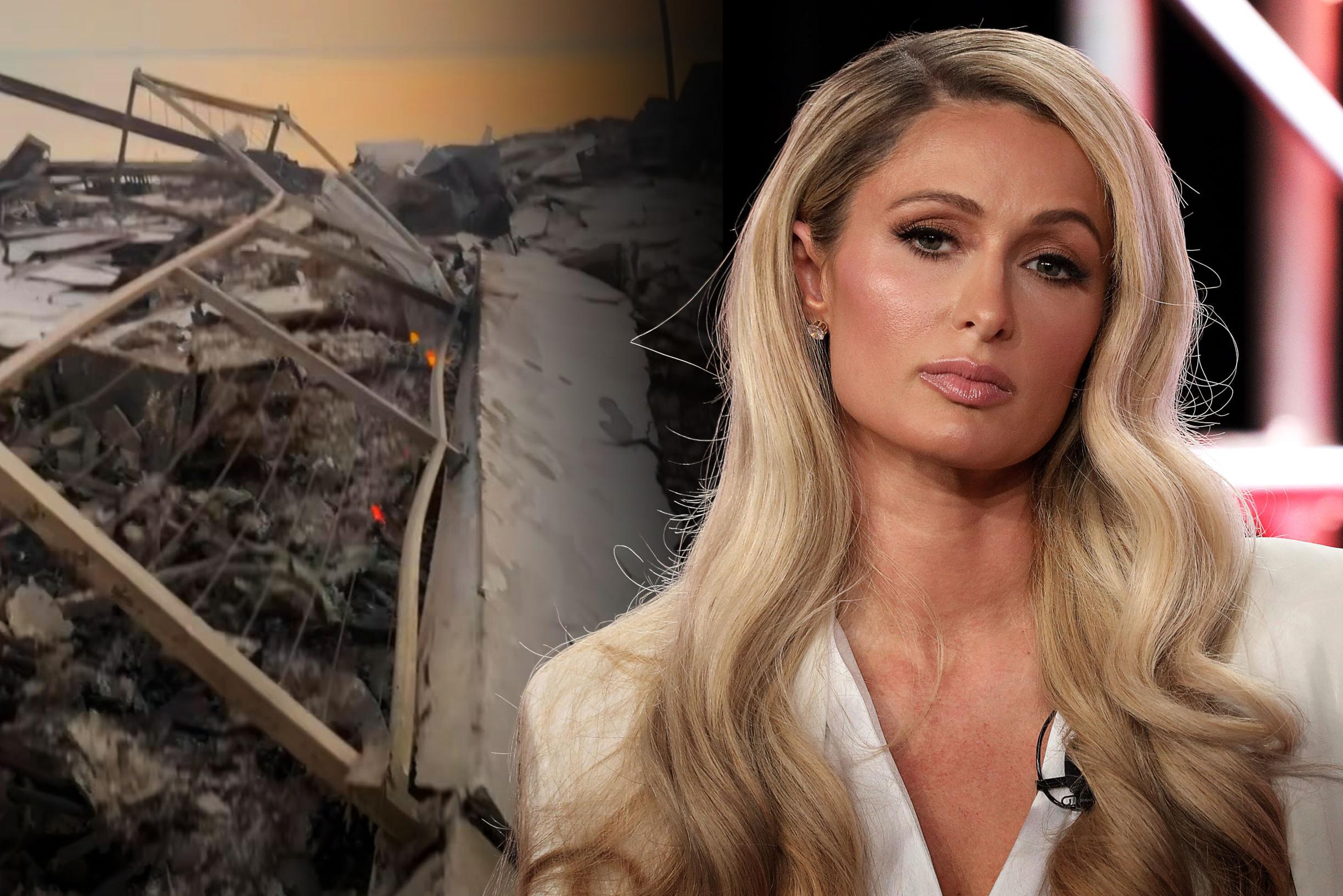 Paris Hilton toont afgebrande villa na bosbranden Californië: “Het ...