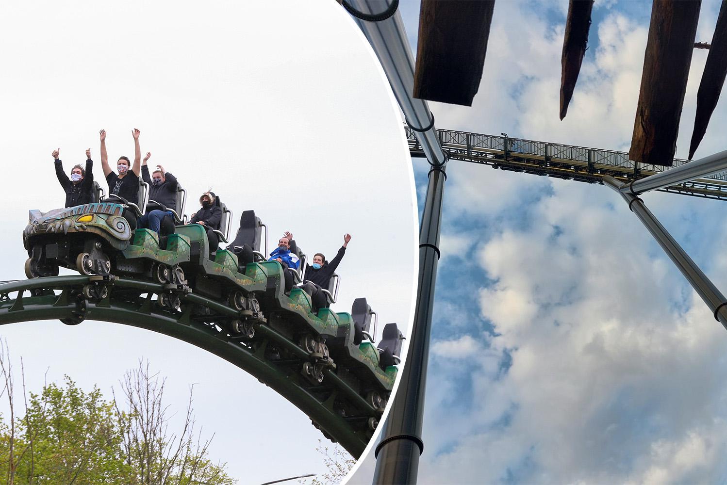 Achtbaan loopt op grote hoogte vast in Walibi, bezoekers zitten lange ...