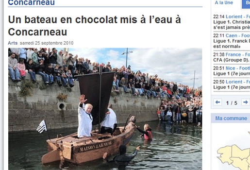 Boot van chocolade vaart uit in Bretagne | GVA