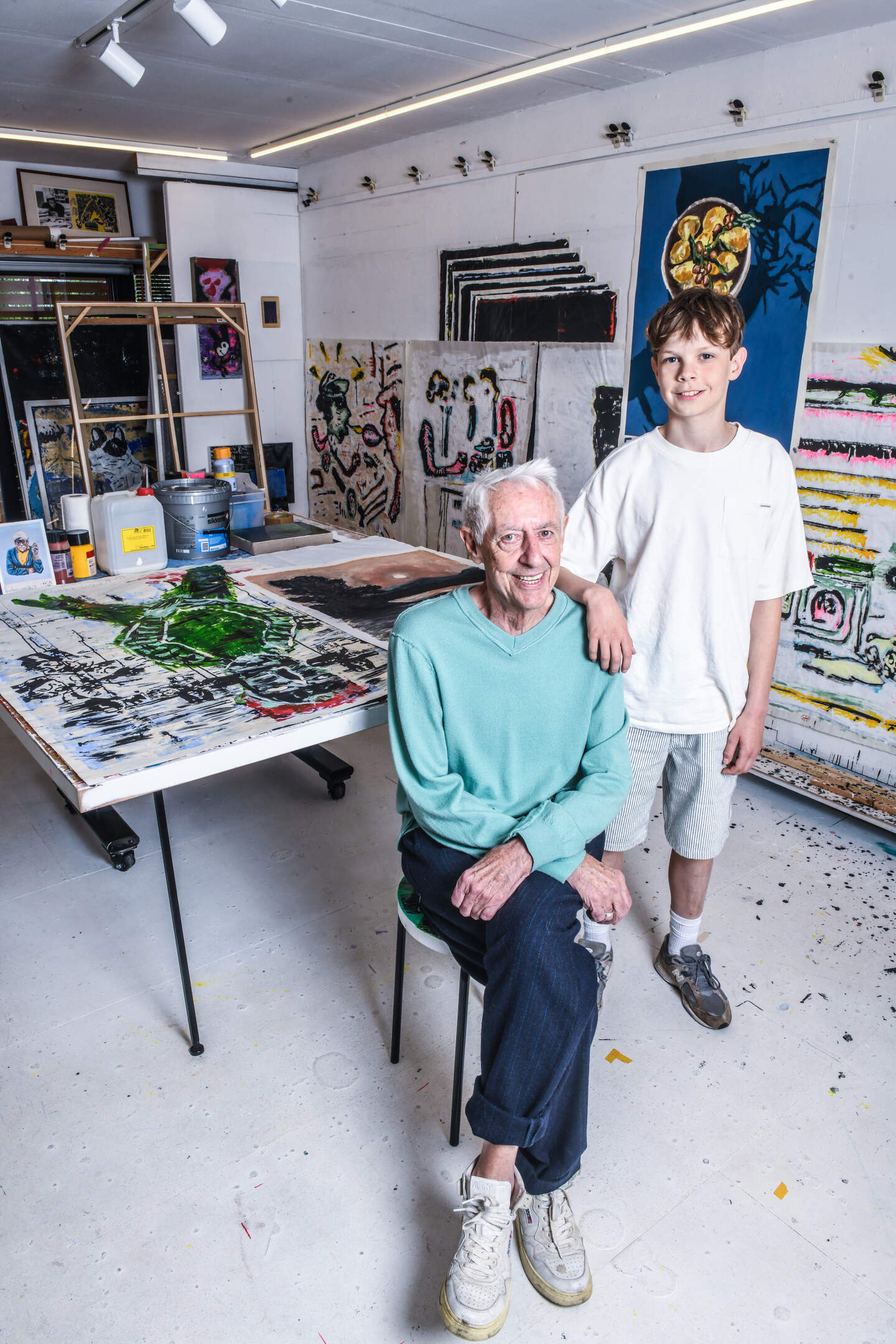 Jonge en oude meester op één doek: Felix (11) en Albert (79) exposeren ...