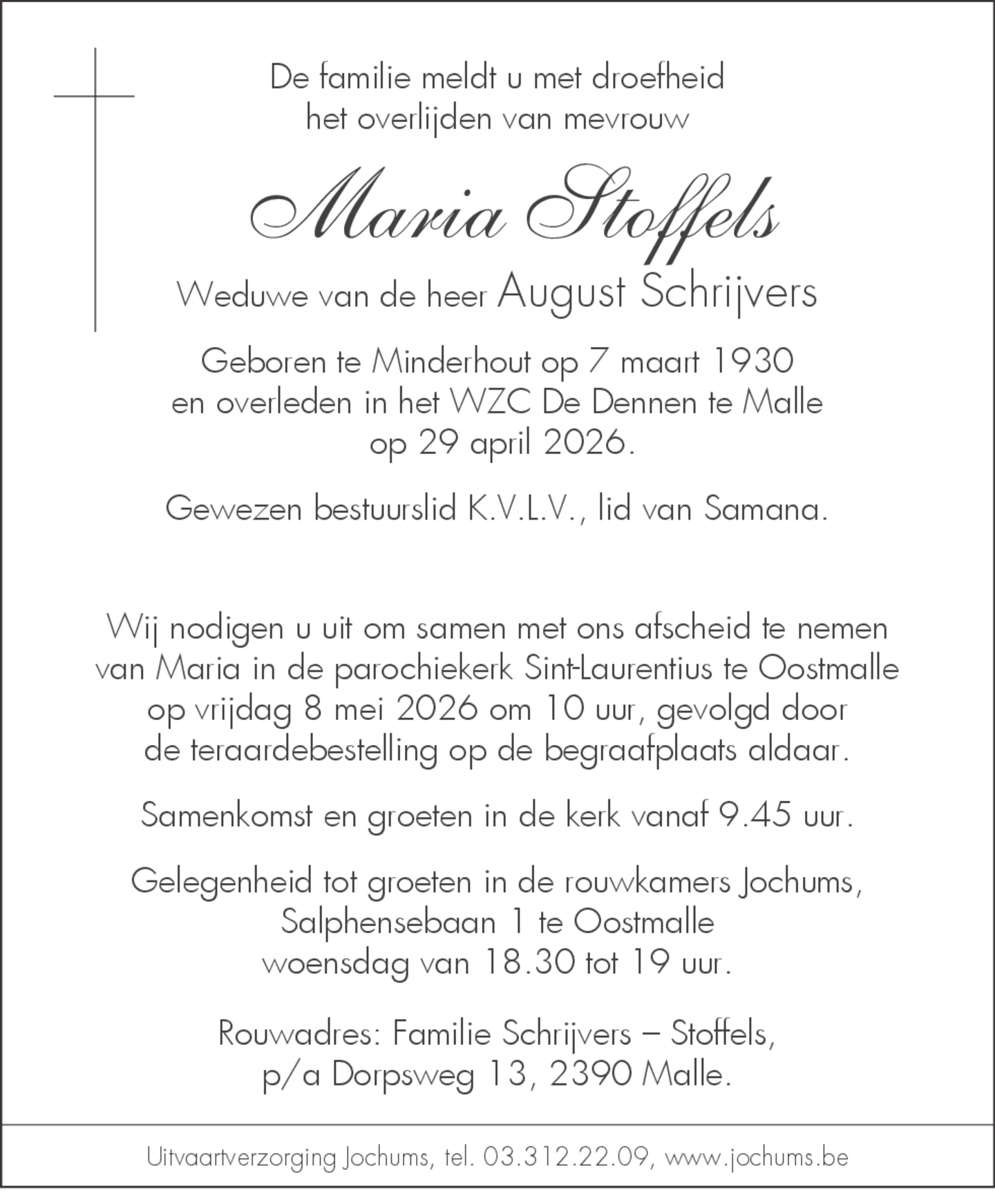 Maria Stoffels, 96 jaar | GVA