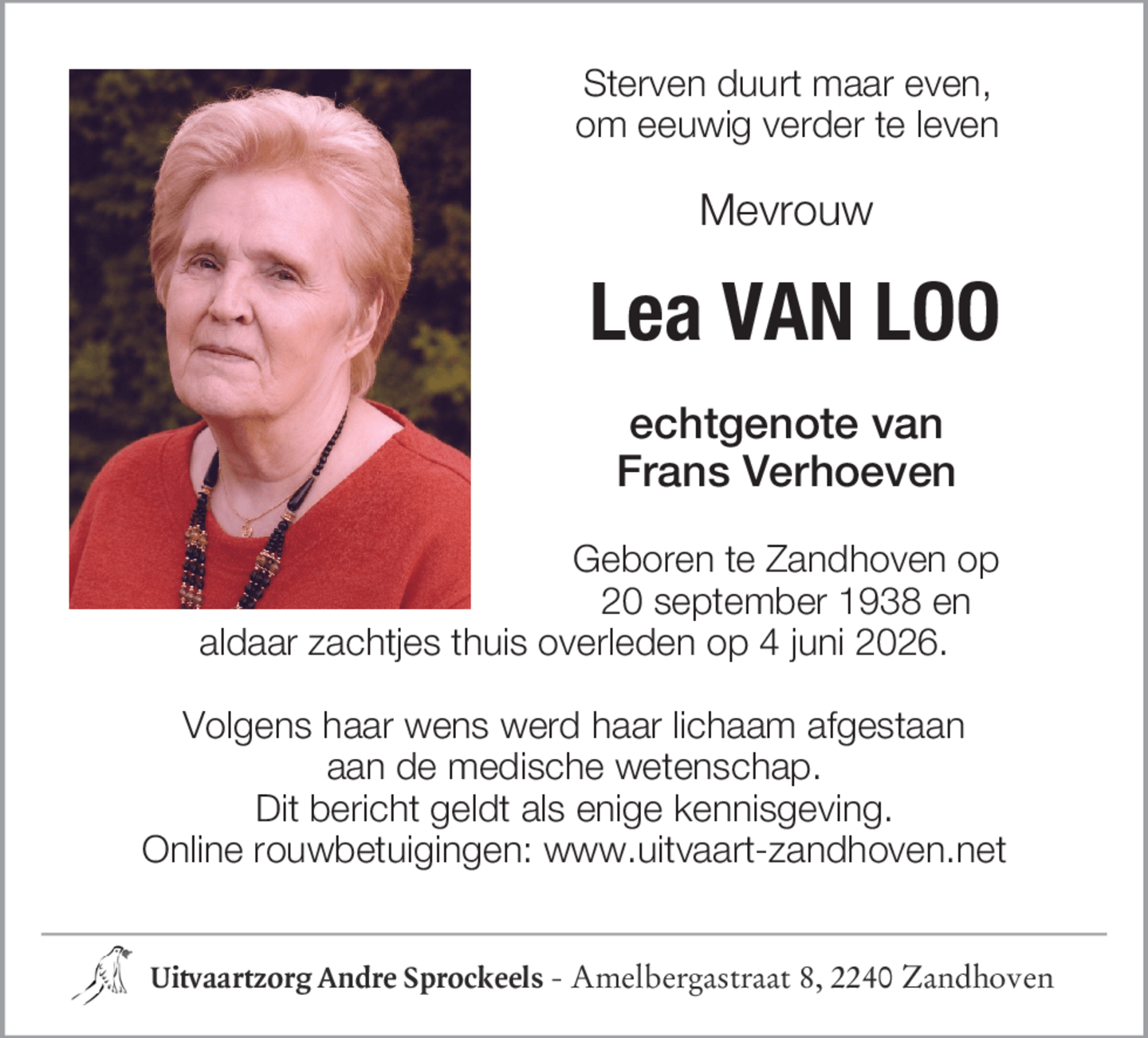 Lea Van Loo, 87 jaar | GVA